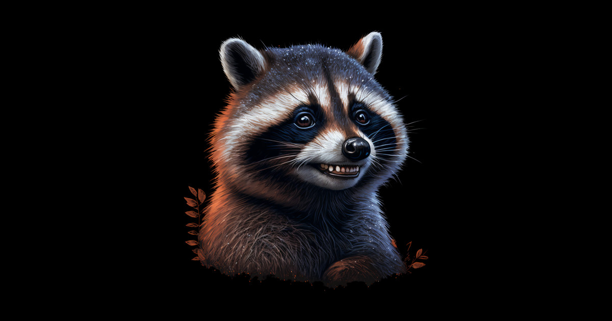 Raccoon smiles - Racoon - Sticker | TeePublic