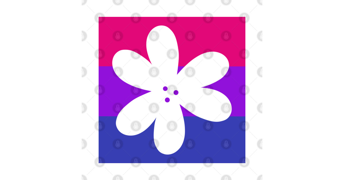 Flower Outline - discreet bisexual pride flag - Flower - T-Shirt ...