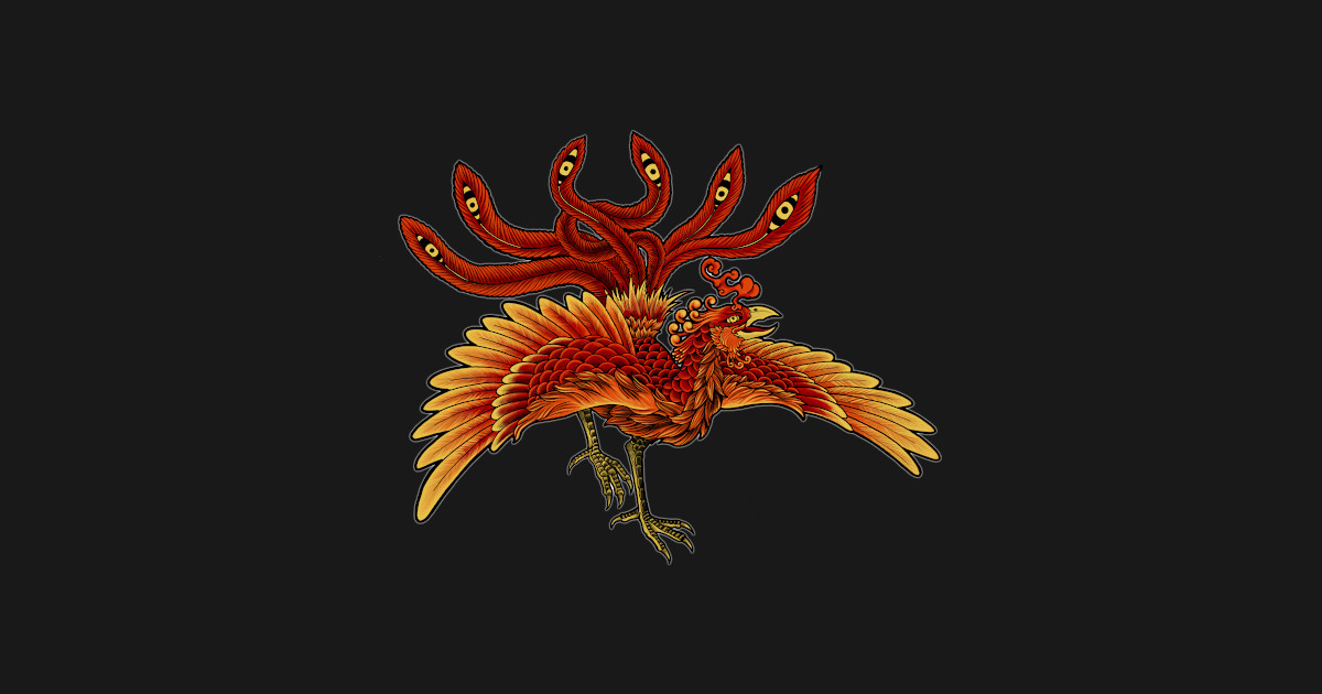 Fiery Pheonix: Mythical Creature Illustration - Pheonix - T-Shirt ...
