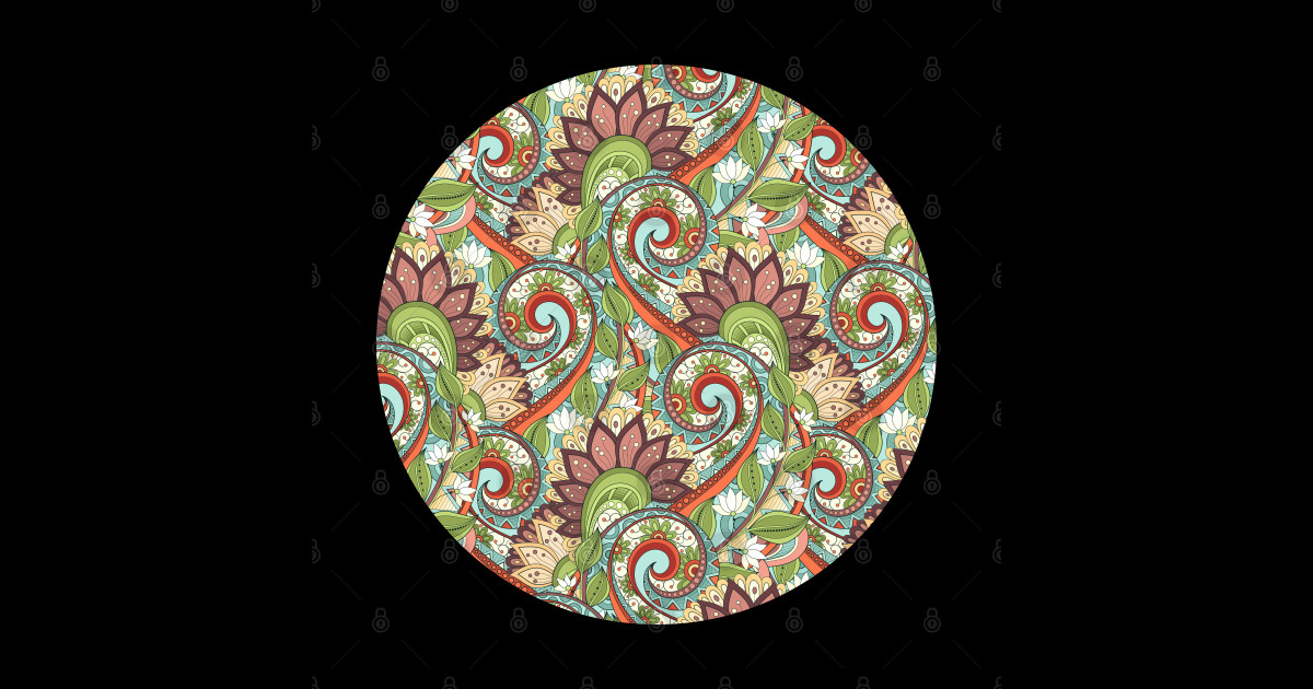 Paisley Print with Vintage Floral Motifs - Pattern - Sticker | TeePublic