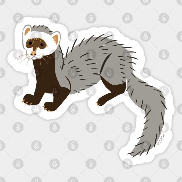 Grey Ferret - Ferret - Sticker | TeePublic