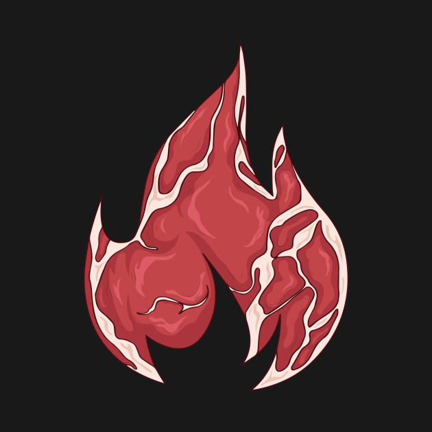 Meatcore Aesthetic Weirdcore Meat Fire Flame - Meatcore - T-Shirt ...