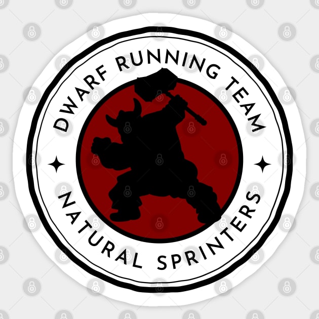 Dwarf Running Team - Natural Sprinters - Black - Fantasy Funny Running ...