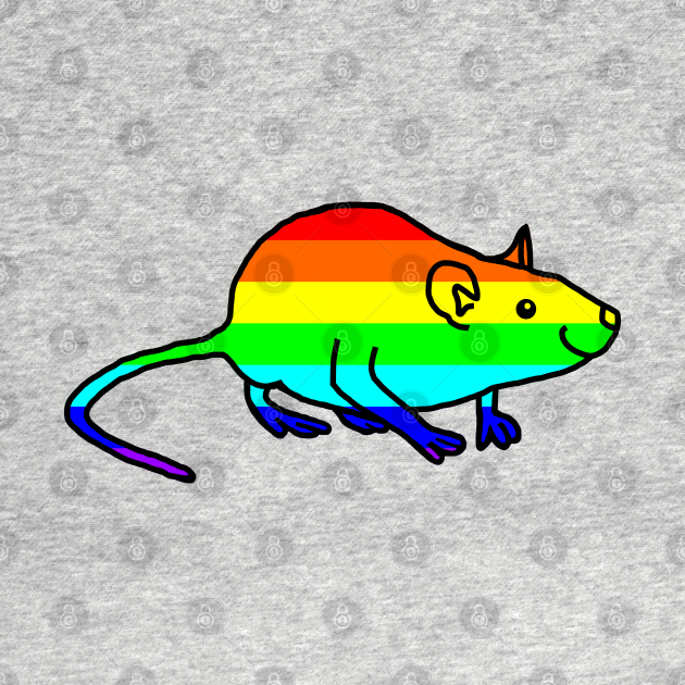 Cute Rainbow Rat - Rat - T-Shirt | TeePublic
