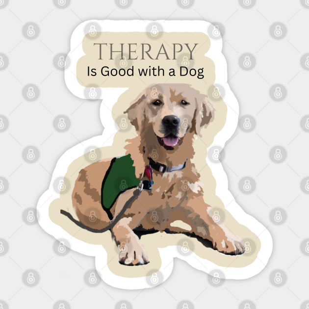 Therapy Dog Green - Therapy Dog - Sticker | TeePublic