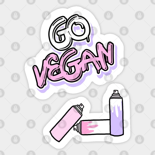 Go Vegan Graffiti - Vegan - Sticker | TeePublic