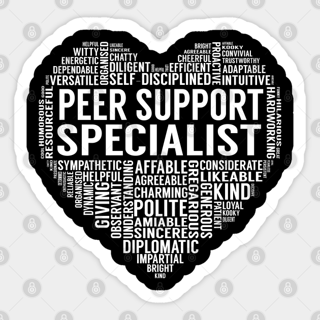 Peer Support Specialist Heart - Peer Support Specialist - Sticker ...