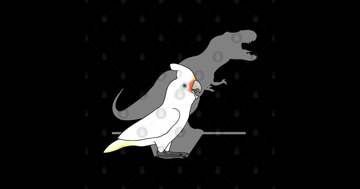 Goffin's Cockatoo T-rex shadow - Birb Memes - Sticker | TeePublic