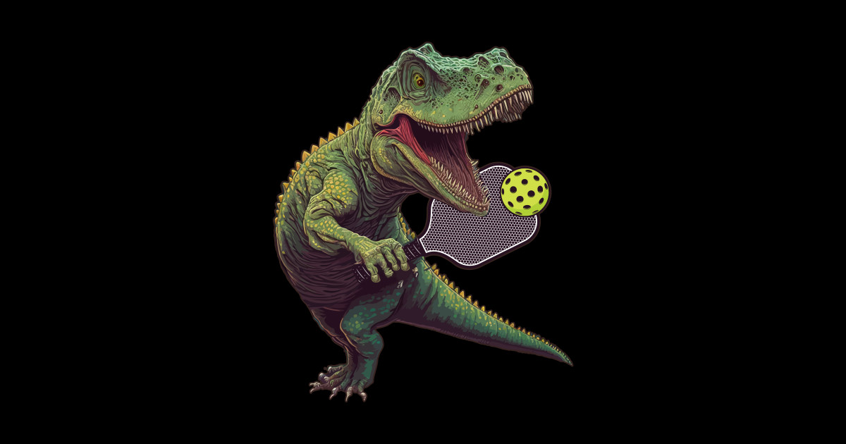 Pickleball Player Dinosaurs Playing Pickle Ball Dino T-Rex - Pickleball ...