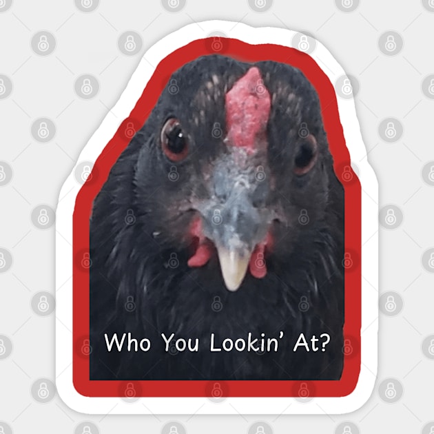 Who You Lookin At? - Chicken Lover - Sticker | TeePublic