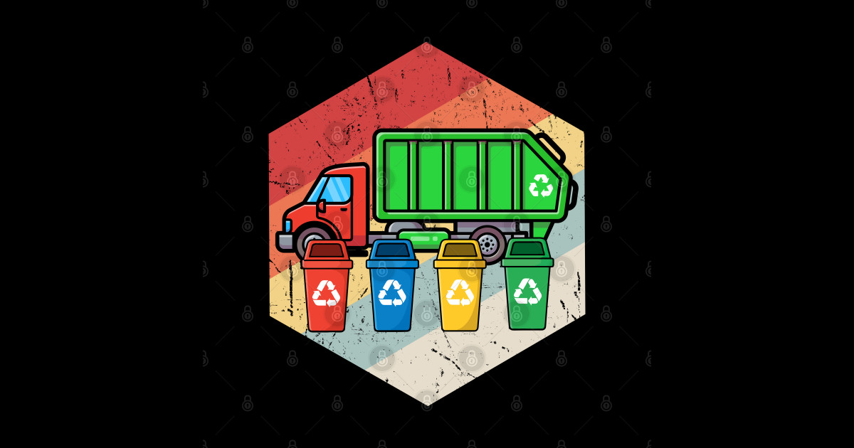 Vintage Retro Recycling Trash Kids Garbage Truck - Vintage Retro ...