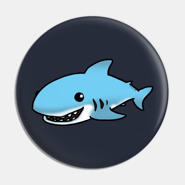 cute shark cartoon - Shark - Pin | TeePublic