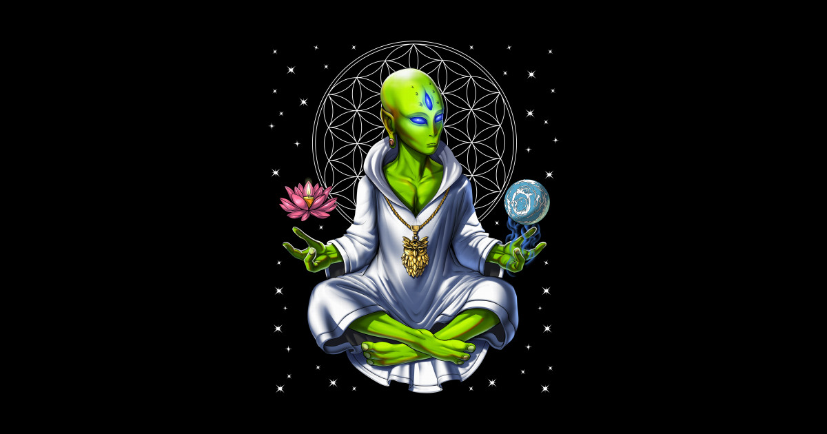 Psychedelic Alien Meditation - Psychedelic Alien - Posters and Art ...