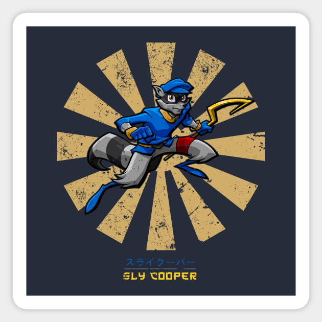Sly Cooper Retro Japanese - Sly Cooper - Sticker | TeePublic