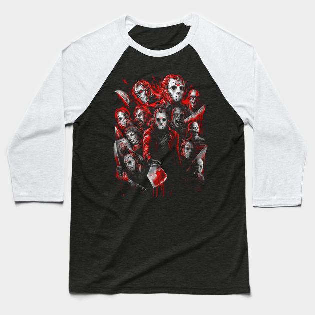 Jason Voorhees (Many Faces Of) - Horror - Baseball T-Shirt