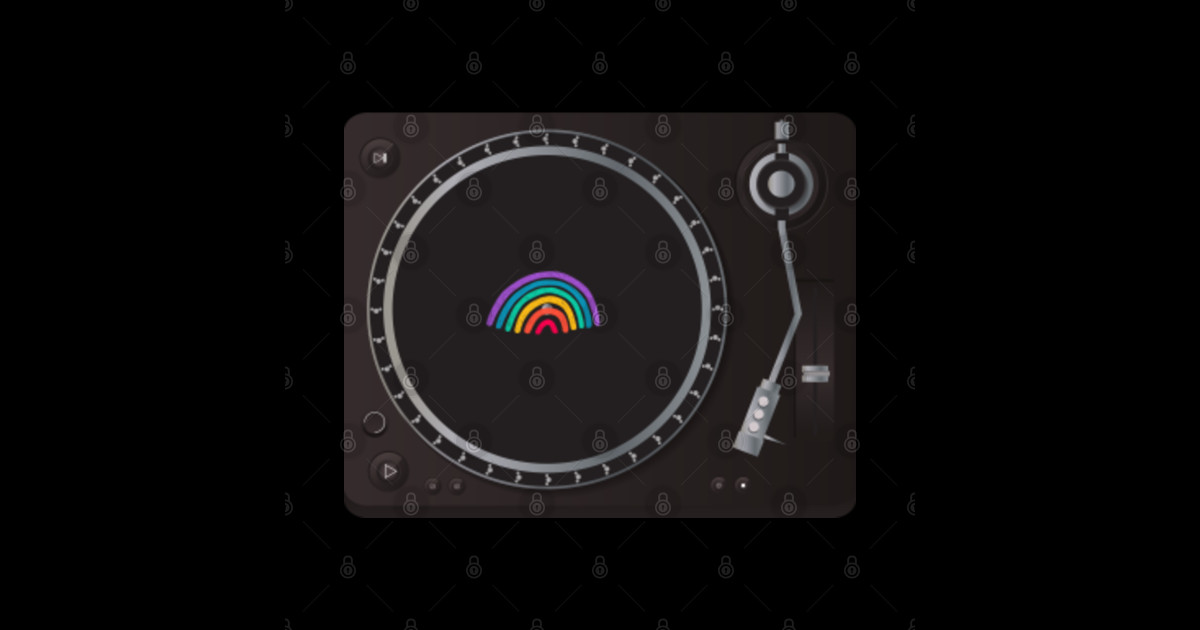 Rainbow Turntable - Music - Sticker | TeePublic