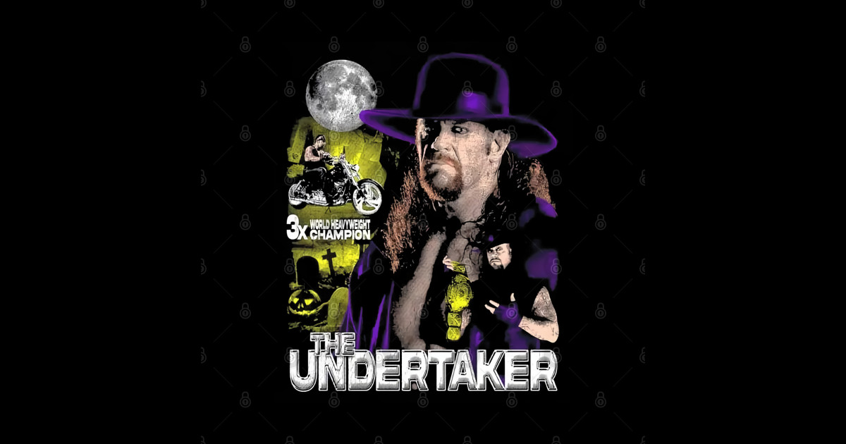 The Undertaker 3x World Champion - The Undertaker - Sticker | TeePublic
