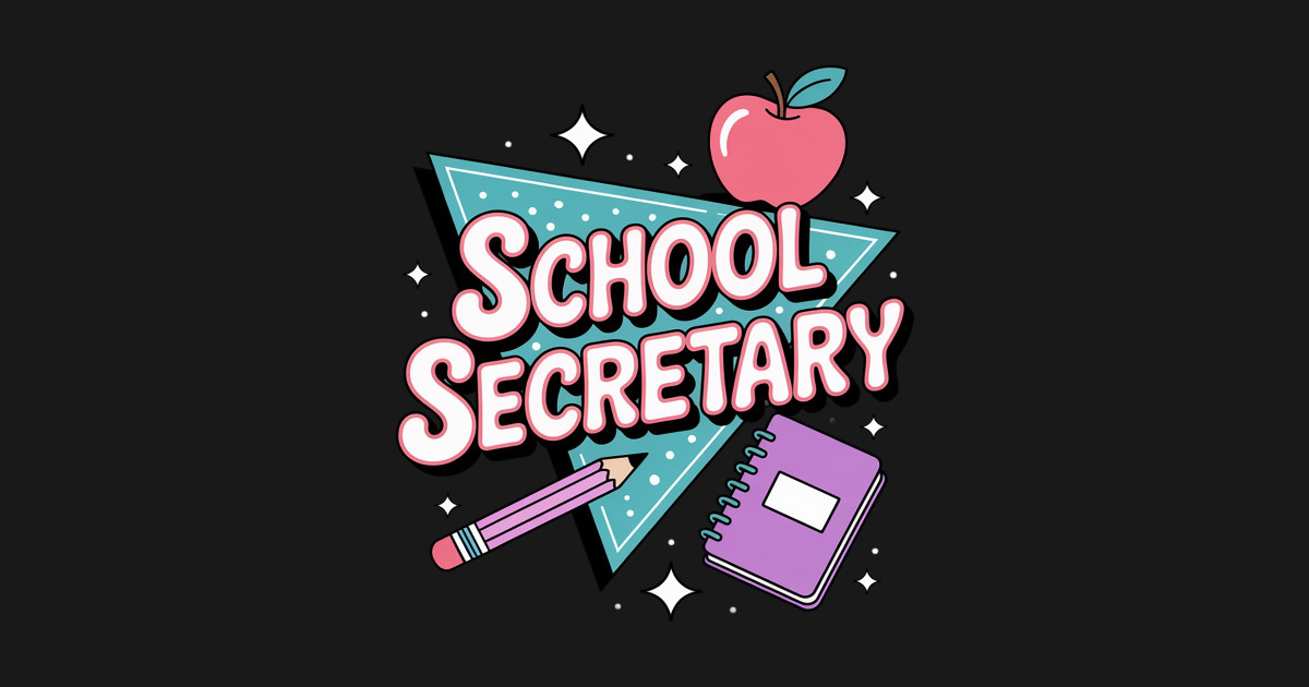 Cute School Secretary 80's 90's Back To School Gifts - Cute School Secretary 80s 90s Back To - T ...