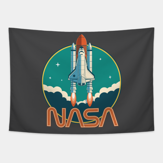 NASA Retro Vintage Space Logo - Nasa - Tapestry | TeePublic