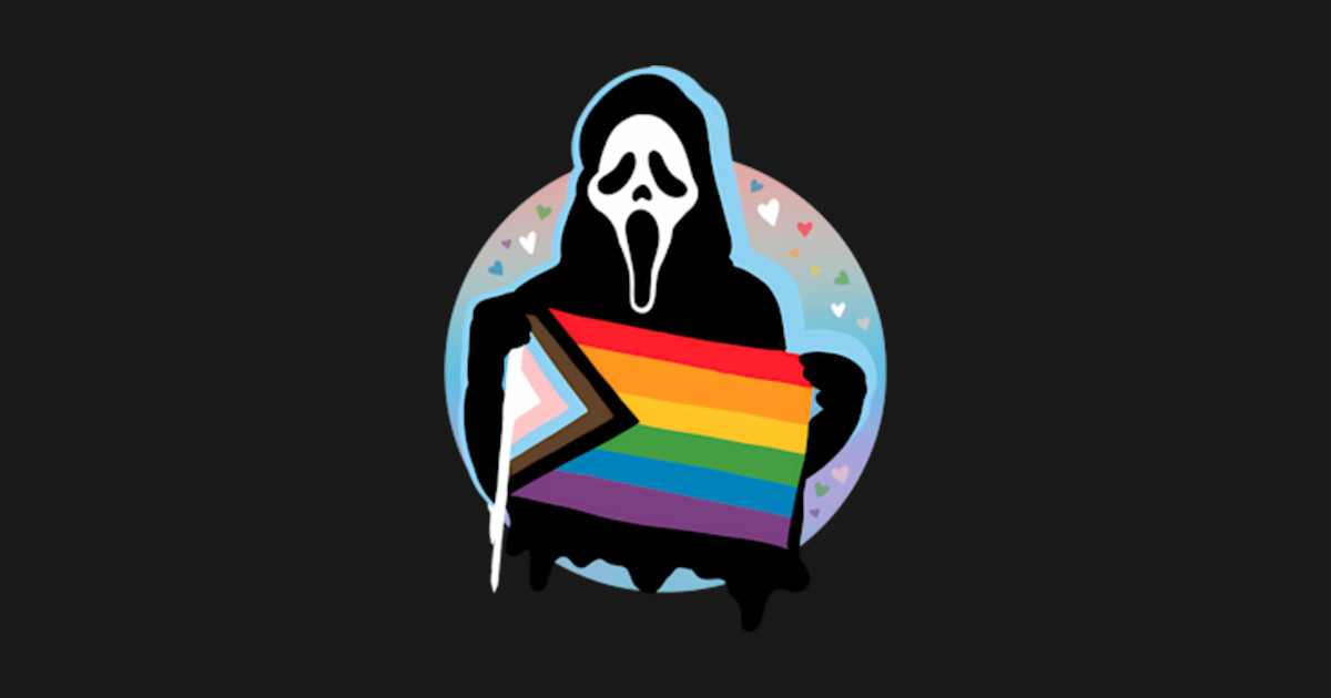 Ghostface With Progressive Pride Flag - Ghostface With Progressive ...