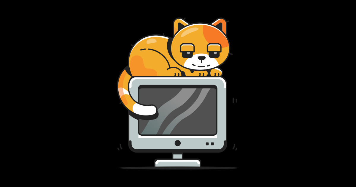 Cute Cat On Computer Cartoon Vector Icon Illustration - Computer - T ...