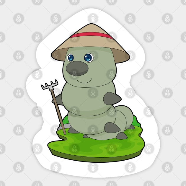 Caterpillar Farmer Rake - Caterpillars - Sticker | TeePublic