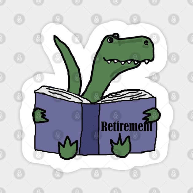 Funky Funny T-Rex Dinosaur Reading Retirement Book - Retirement ...