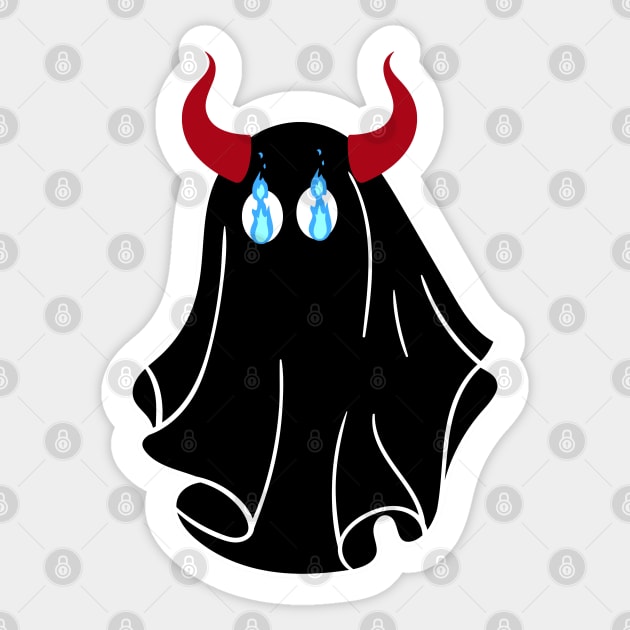 Spooky Horned Bogey - Halloween Ghost Boo - Sticker | TeePublic