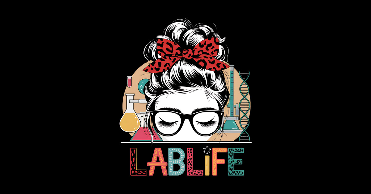 Afro Messy Bun Laboratory Life Lab Week 2025 Lab Technician - Afro ...