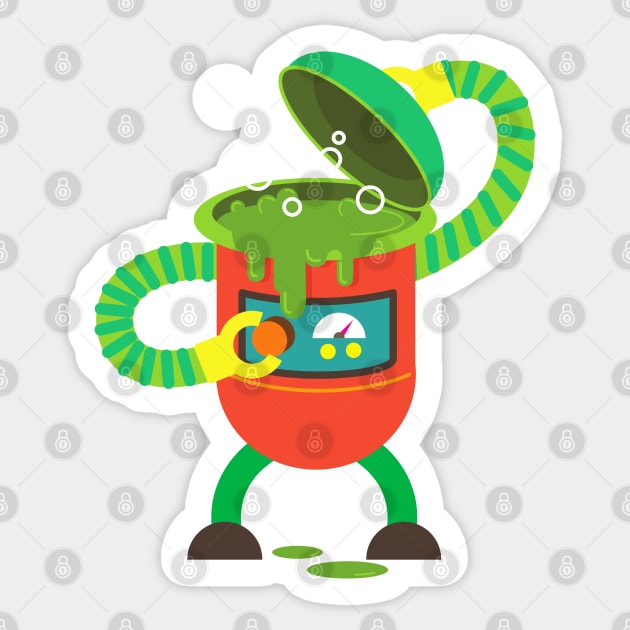 Boiling Robot - Funny - Robot - Sticker | TeePublic