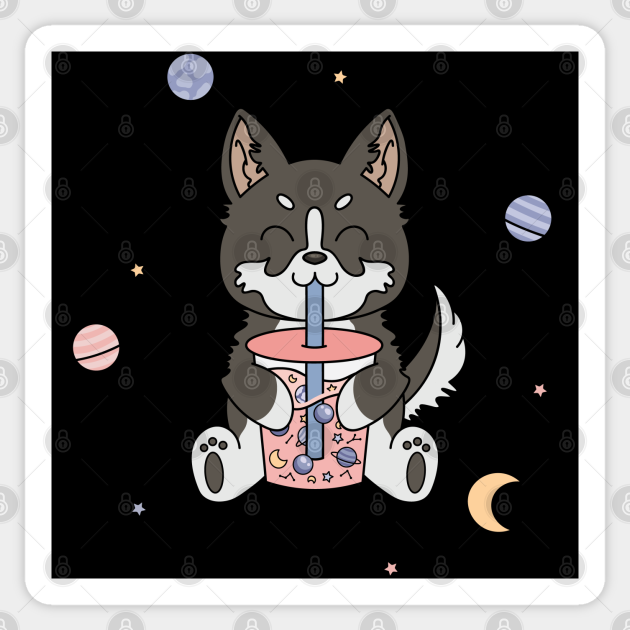 Stickers Stickers, Labels & Tags Taro Husk-tea Boba Paw-Tea Husky Boba ...