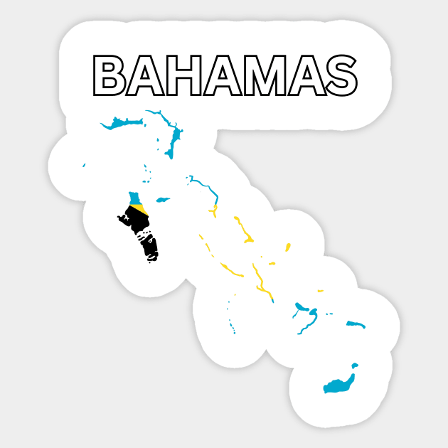 Bahamas Flag Map - Bahamas - Sticker | TeePublic