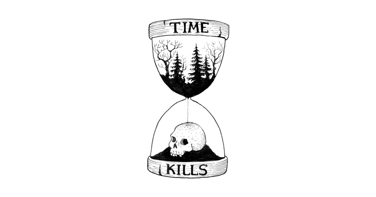 Time kills hourglass - Dark - T-Shirt | TeePublic