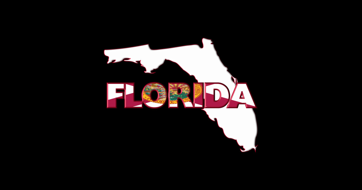 Florida Colored State Letters - Florida - Sticker | TeePublic