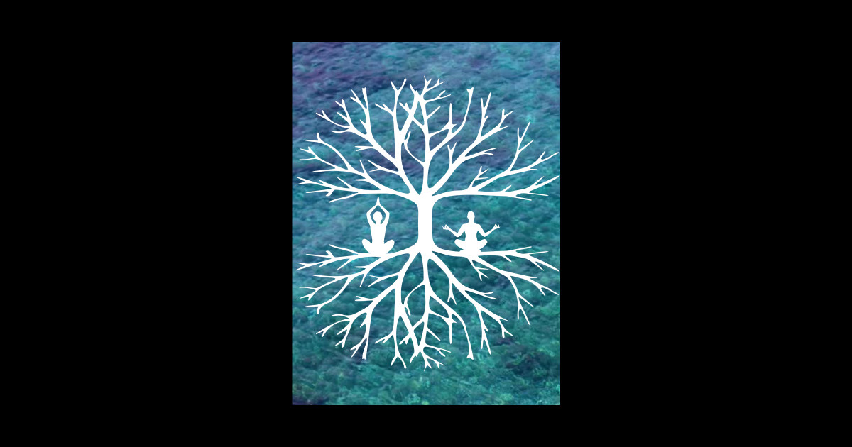 Grounded Trees and Humans Yoga Ocean Graphic - Tree - Sticker | TeePublic