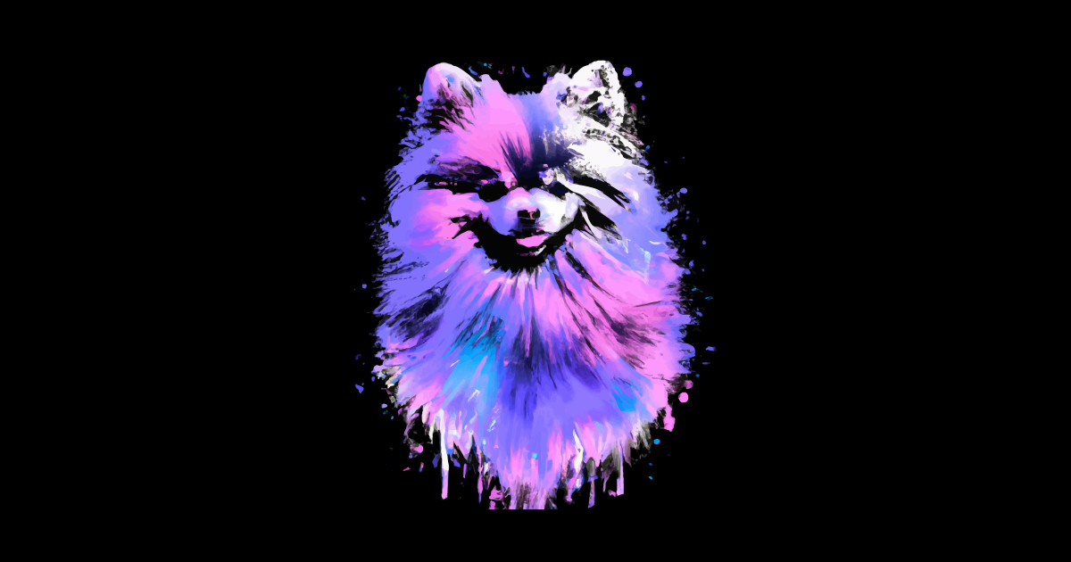 Fluffy Pomeranian Deutscher Spitz Stencil Art - Spitz - Pin | TeePublic