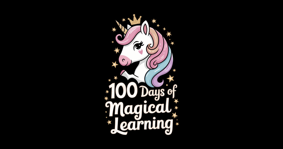 100Th Day of School Unicorn And Girls 100 Days of School - 100th Day Of ...