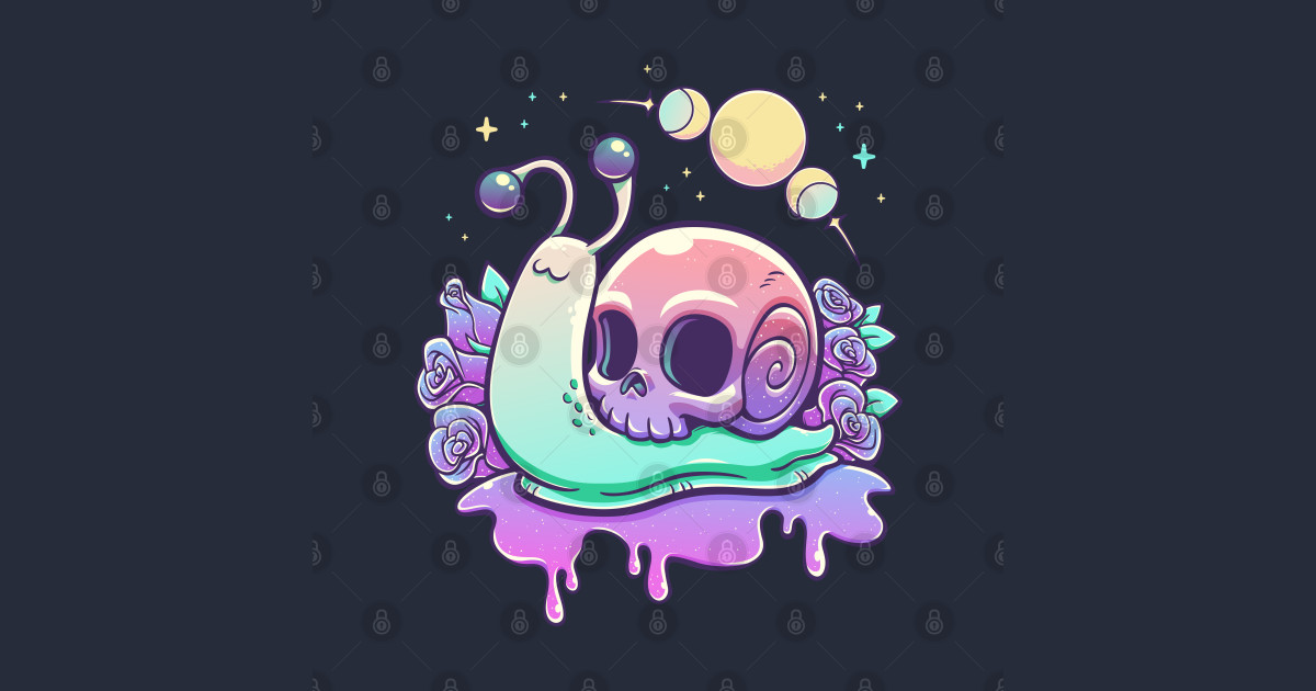 Gothic Pastel Snail Skull - Pastel Goth - T-Shirt | TeePublic