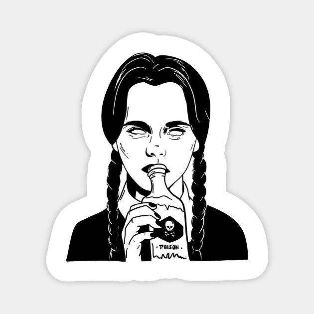 wednesday addams drinking poison - Wednesday - Magnet | TeePublic