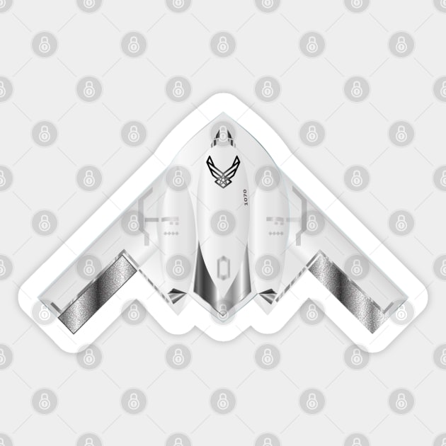 USAF B2 Spirit Stealth Bomber - White - Aircraft - Sticker | TeePublic
