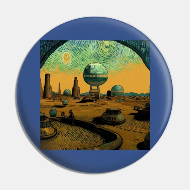 Starry Night in Mos Eisley Tatooine - Endor - Pin | TeePublic