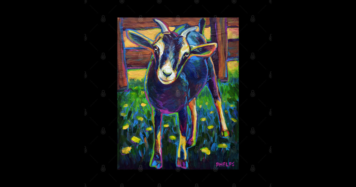 Gertie the Black Farm Goat - Black Goat - Sticker | TeePublic