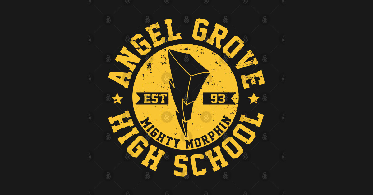 Vintage Angel Grove High School - Power Rangers - T-Shirt | TeePublic