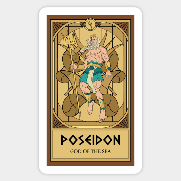 Poseidon Tarot Card - Poseidon - Sticker | TeePublic