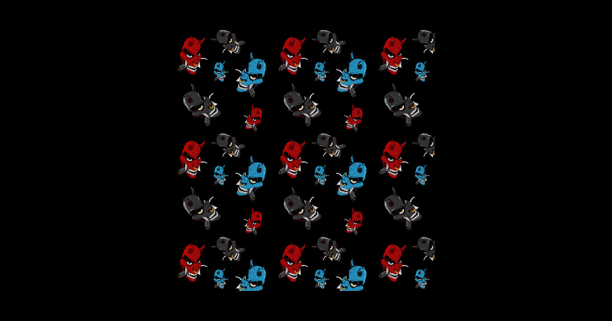 Anime Demon Oni Pattern - Pattern - Posters and Art Prints | TeePublic