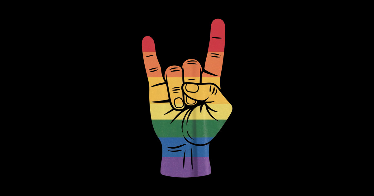 Gay Pride Rock Hand Rainbow Flag Lgbtq Rocker Boys Kids Men - Gay Pride ...