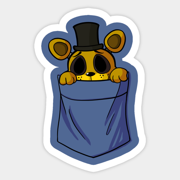 Golden Freddy in my Pocket -ORIGINAL - Golden Freddy - Sticker | TeePublic