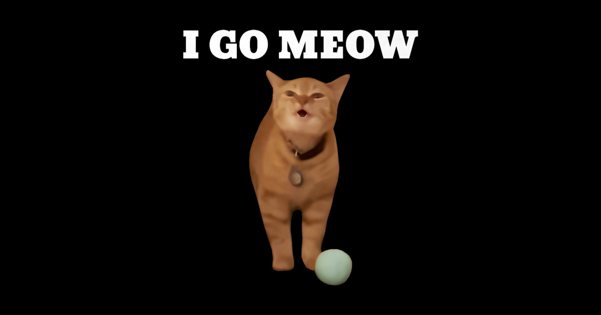 I Go Meow Cat Play Ball & Funny Meme - I Go Meow Cat Play Ball ...
