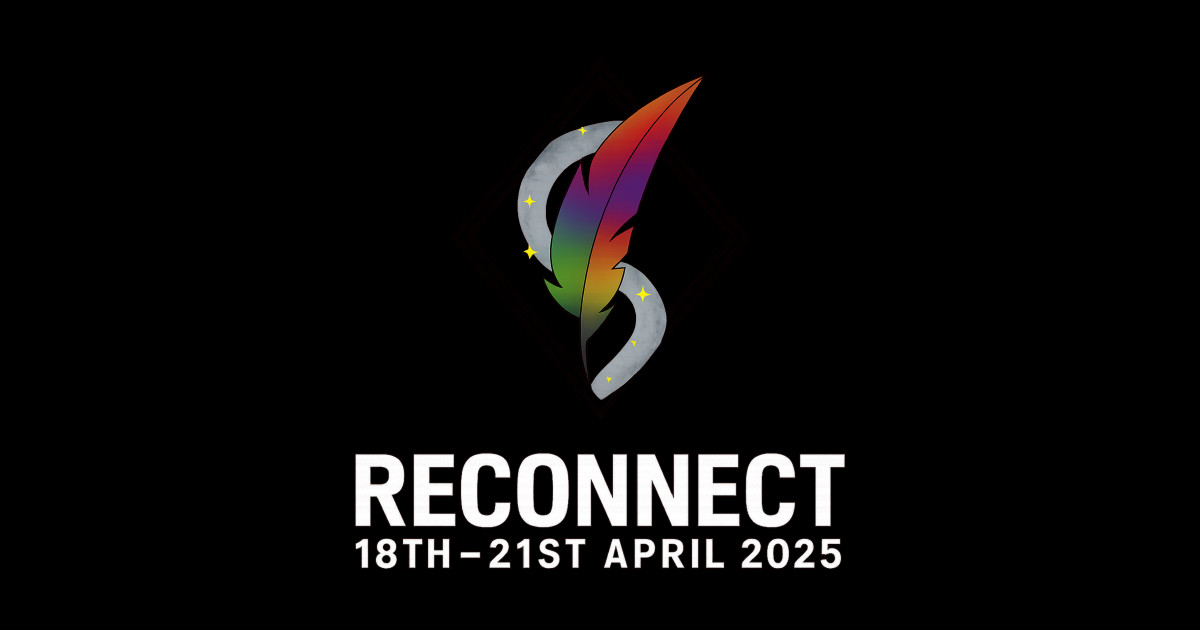 Reconnect 2025 – Rainbow Feather Sci-Fi Convention Design - Reconnect 2025 - Sticker | TeePublic