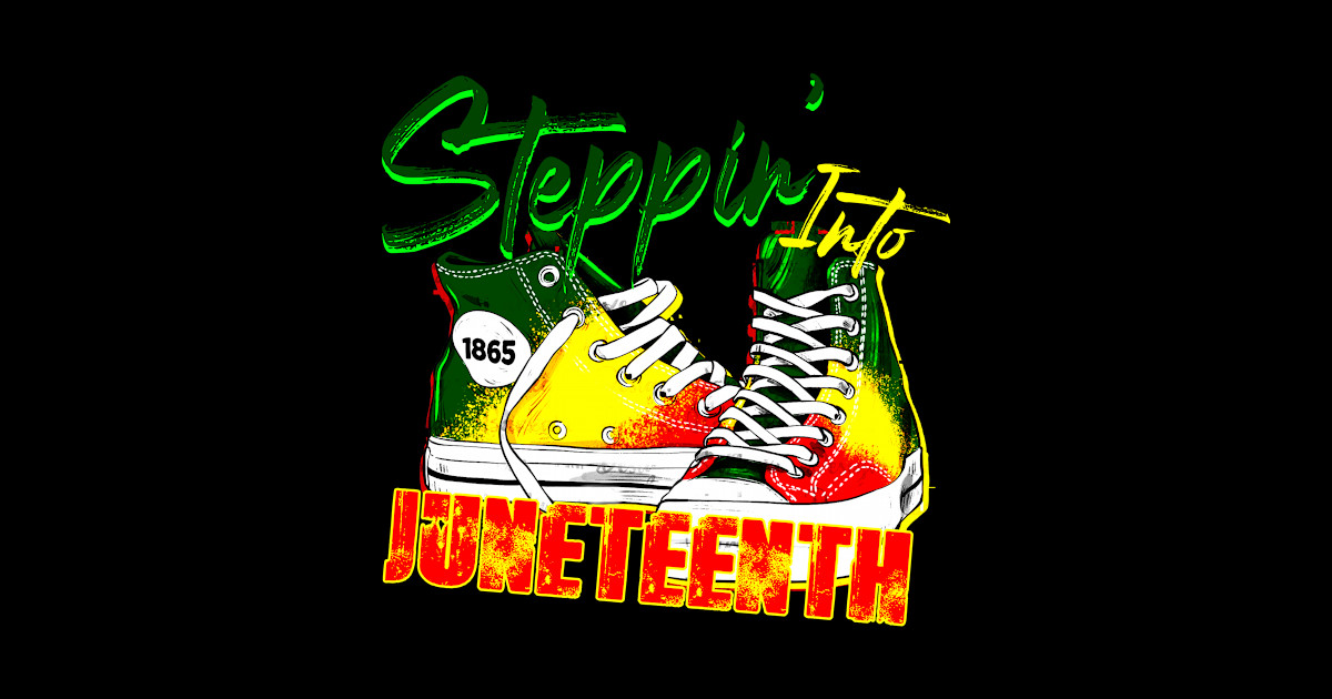 Stepping-Into-Juneteenth - Stepping Into Juneteenth - Sticker | TeePublic